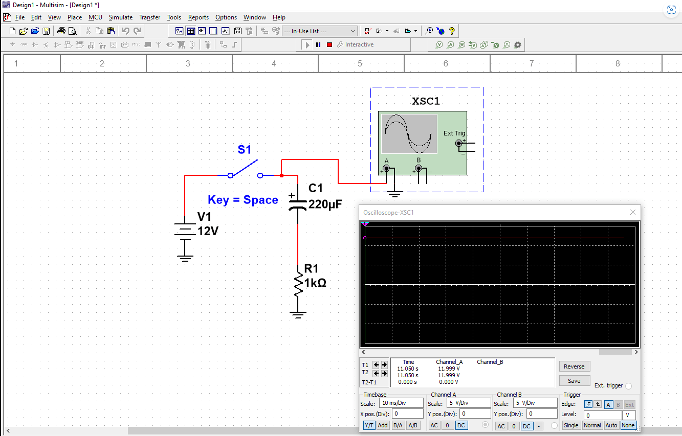 Solved Capacitor Starts Fully Charged Even If Sitch Is Off Ni Community