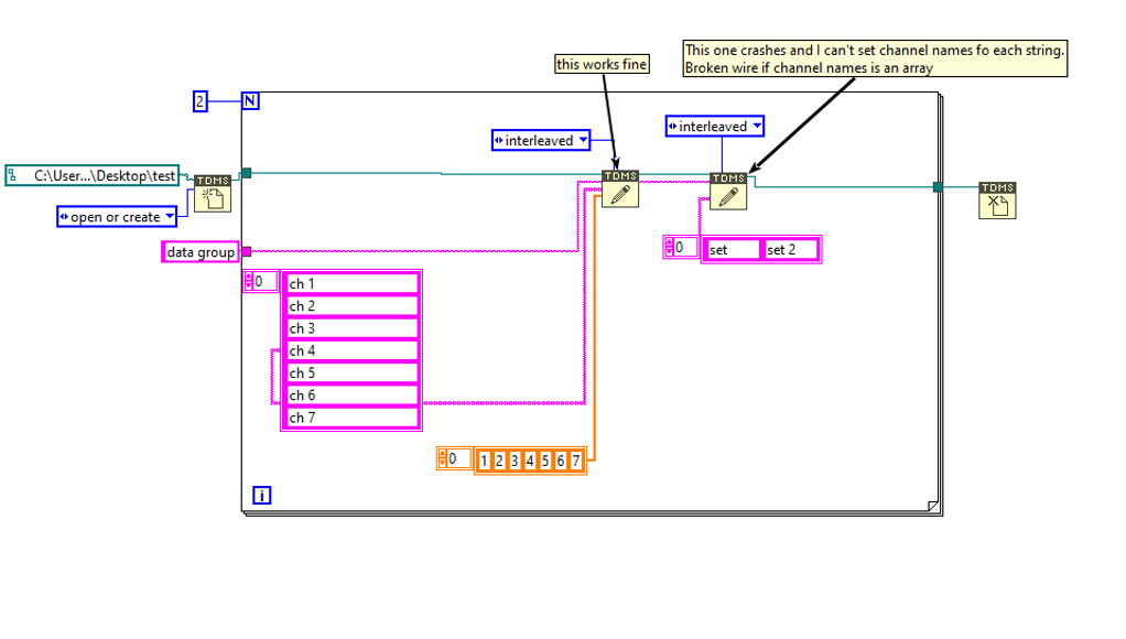 Crashes When Using Array Of String In Write Tdms Ni Community