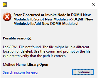 Solved Can Not Create New Dqmh Modules Since Update To 7 0 Ni Community