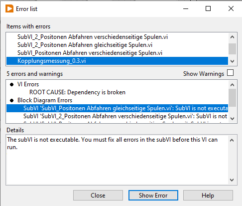 Sub Vis Are Not Executable Dependendcy Is Broken Ni Community