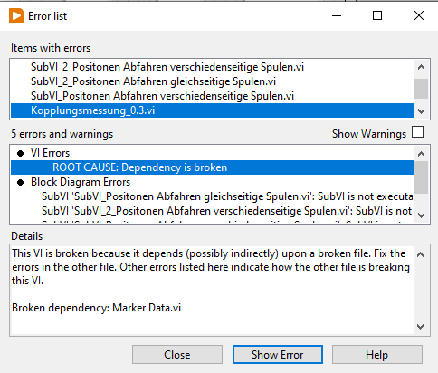 Sub Vis Are Not Executable Dependendcy Is Broken Ni Community