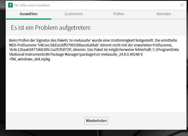 Problem Installing Ni Visa Ni Community
