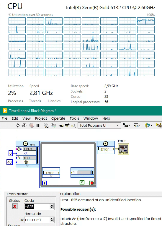 Unable To Use Second Physical Processor On Timed Loop Structure Ni