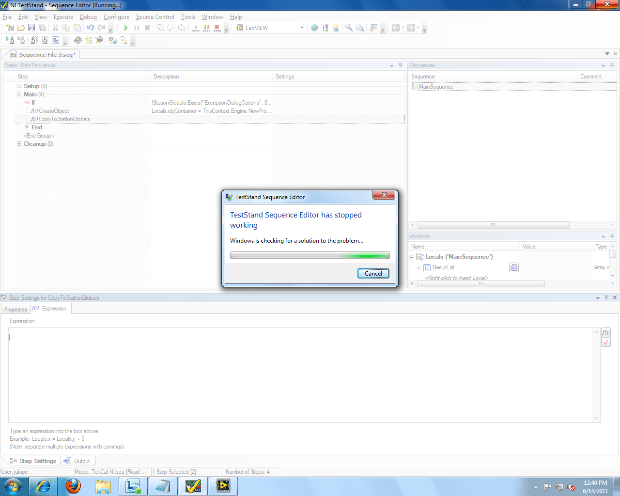 Accessing Clipboard Terminates Teststand Ni Community