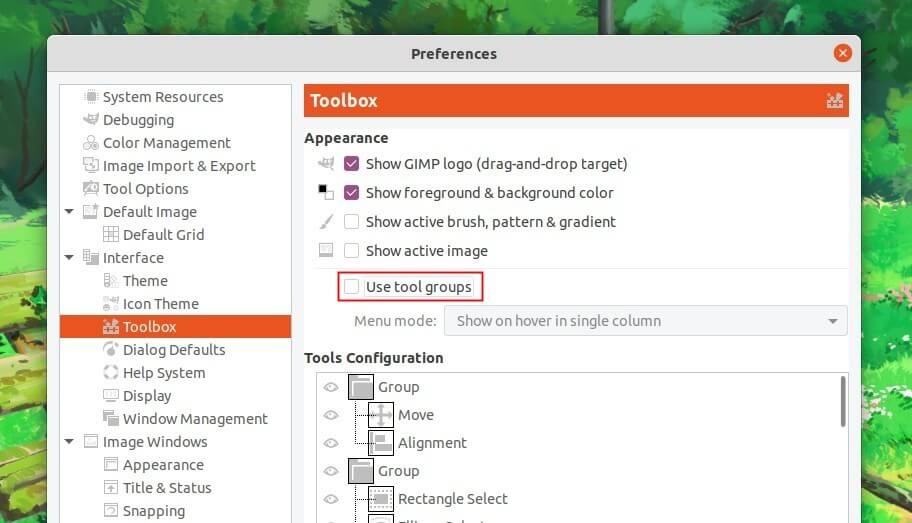 How to Enable Classic Toolbox Layout in GIMP Image Editor - FOSTips