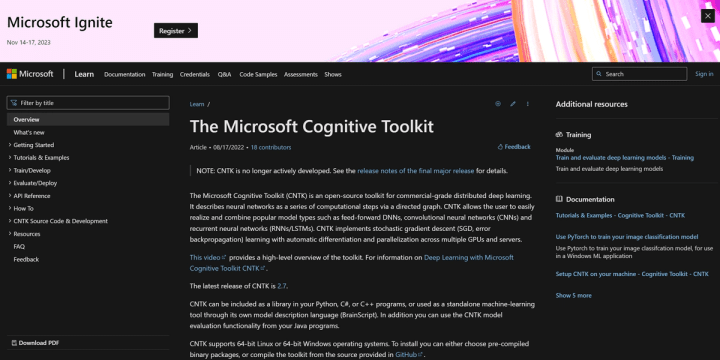 Microsoft Cognitive Toolkit Tool Information Alternatives Foundr Ai