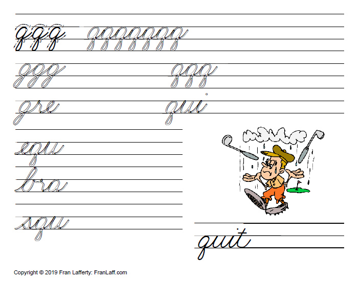 First Year Cursive: ABeka style font – FranLaff.com