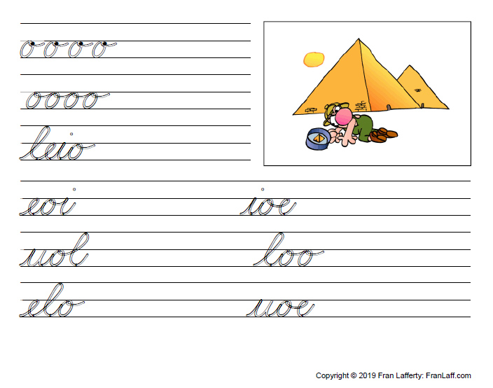 First Year Cursive: ABeka style font – FranLaff.com