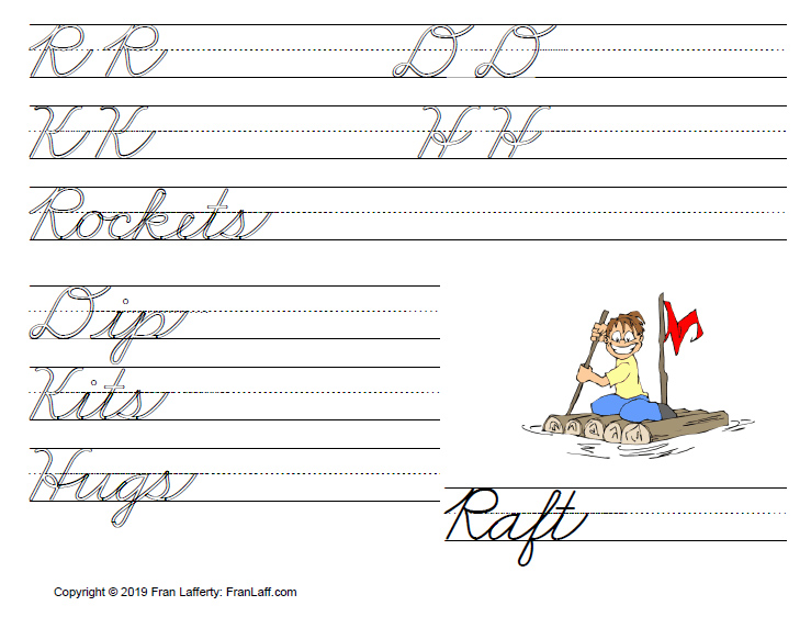 First Year Cursive: Zaner Bloser style font – FranLaff.com