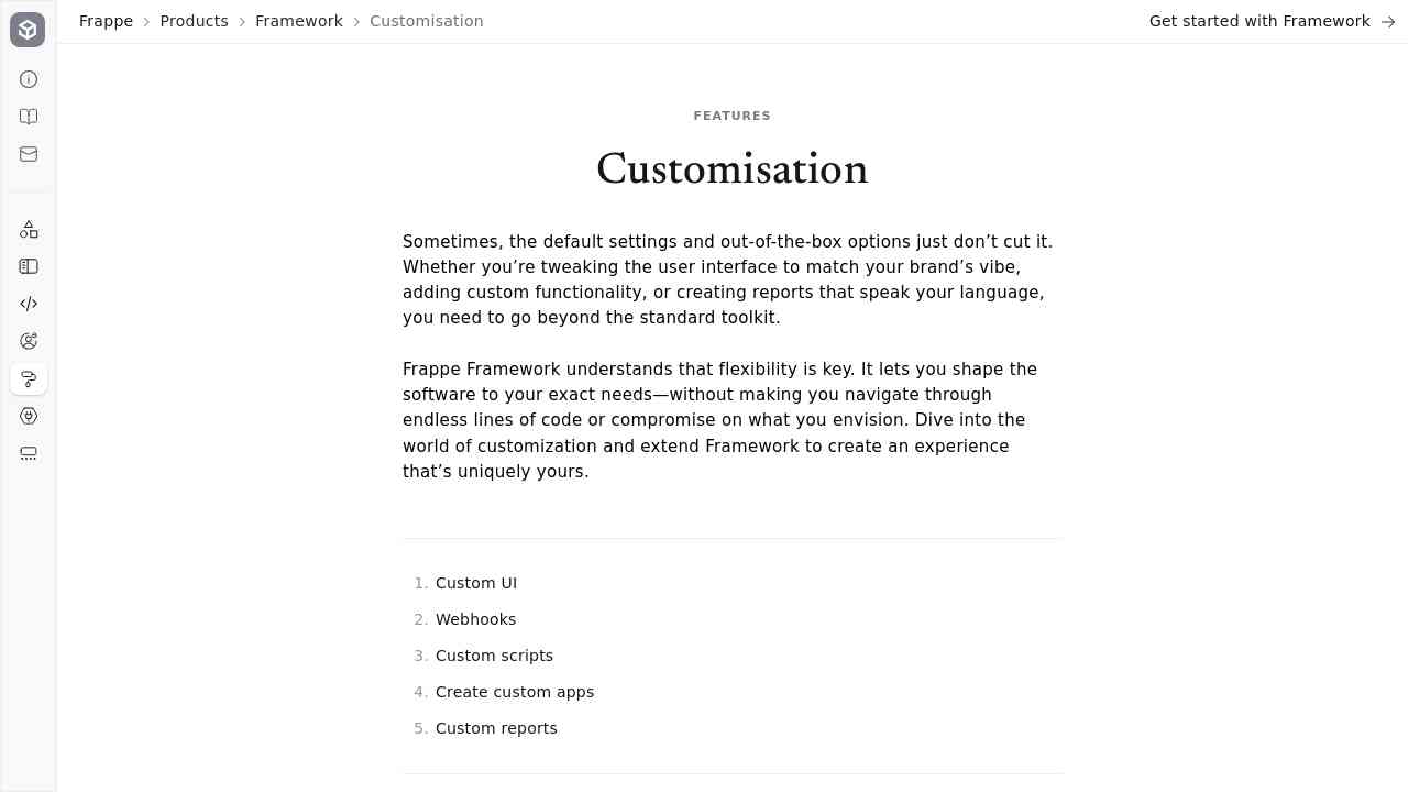 Customisation Frappe Framework