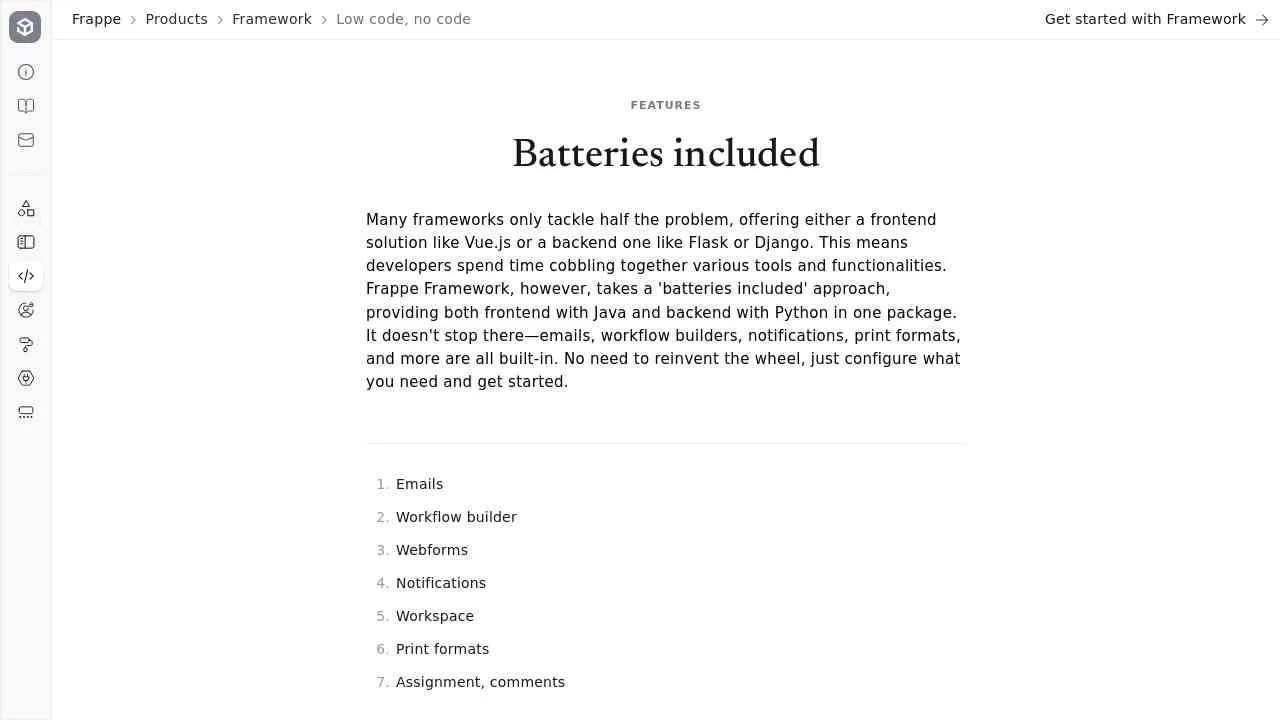 Low Code No Code Frappe Framework