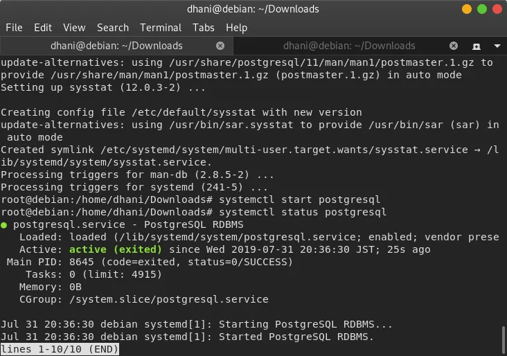 postgresql-status - Free GIS Tutorial