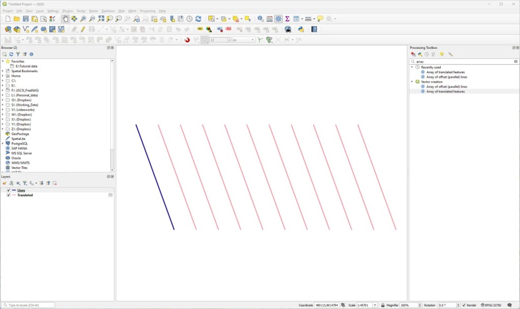 qgis-line-array - Free GIS Tutorial