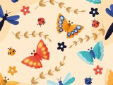 Insect Seamless Pattern Background