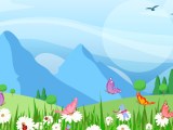 Spring Landscape With Insect Background Freevectors