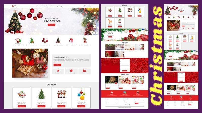 Christmas Event Website Html Css Template Free Freewebsitecode - Sunset Designs - Premium Retina Collection