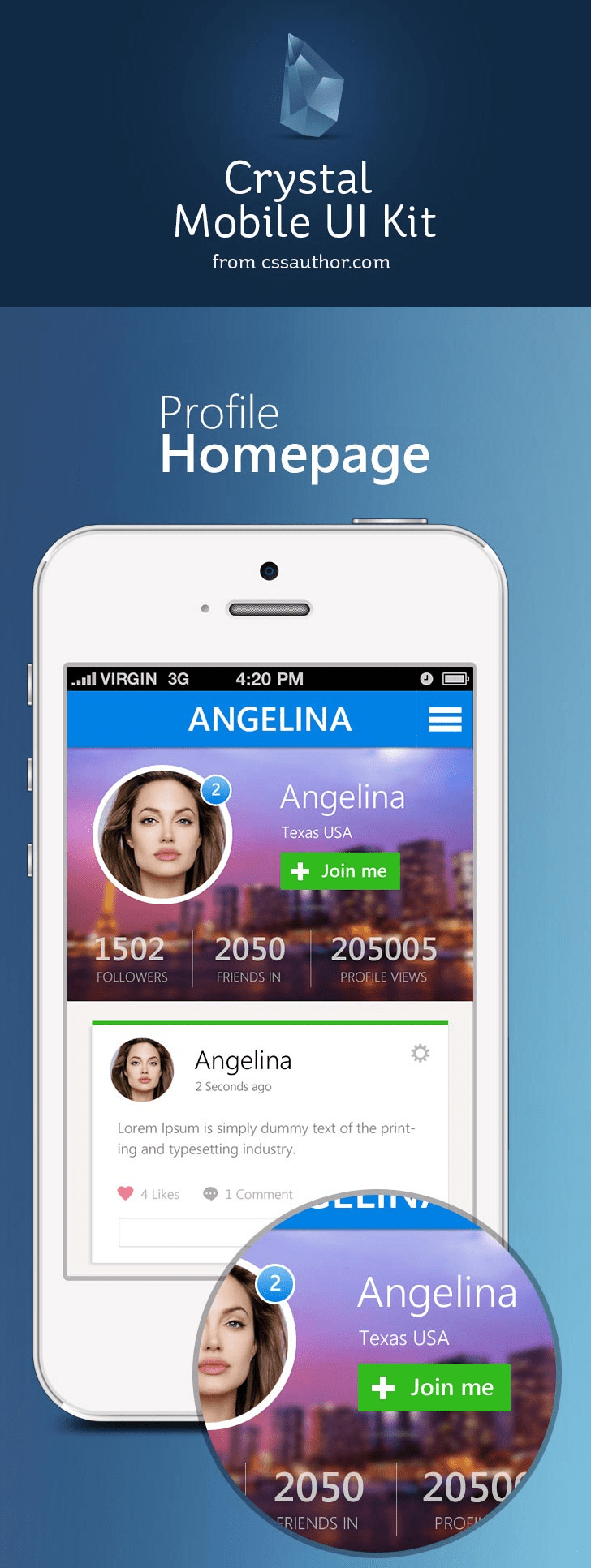 Crystal - Mobile Application UI - - Fribly