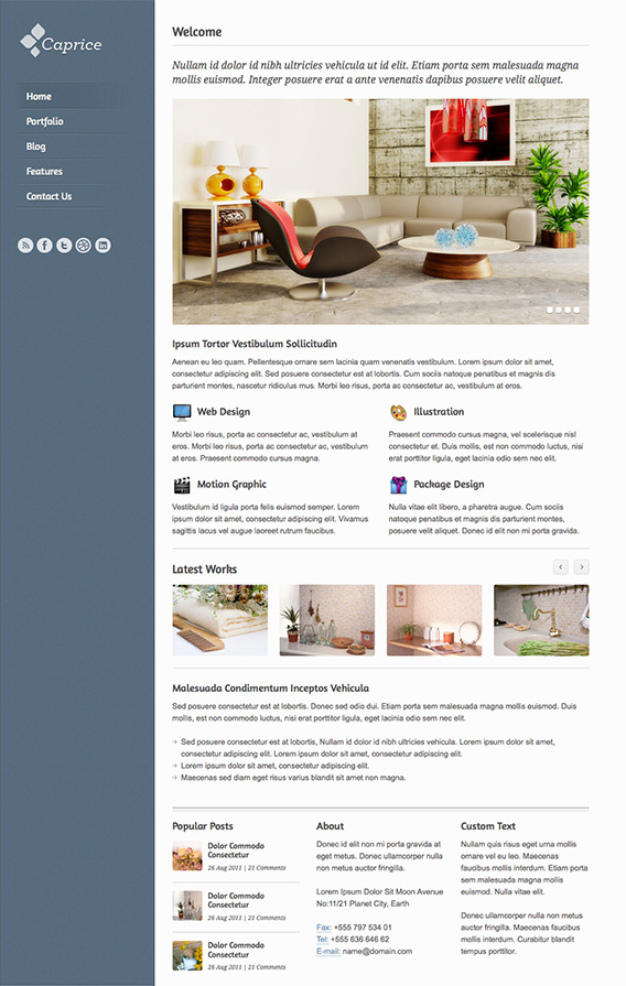 Caprice - Free HTML Template - - Fribly