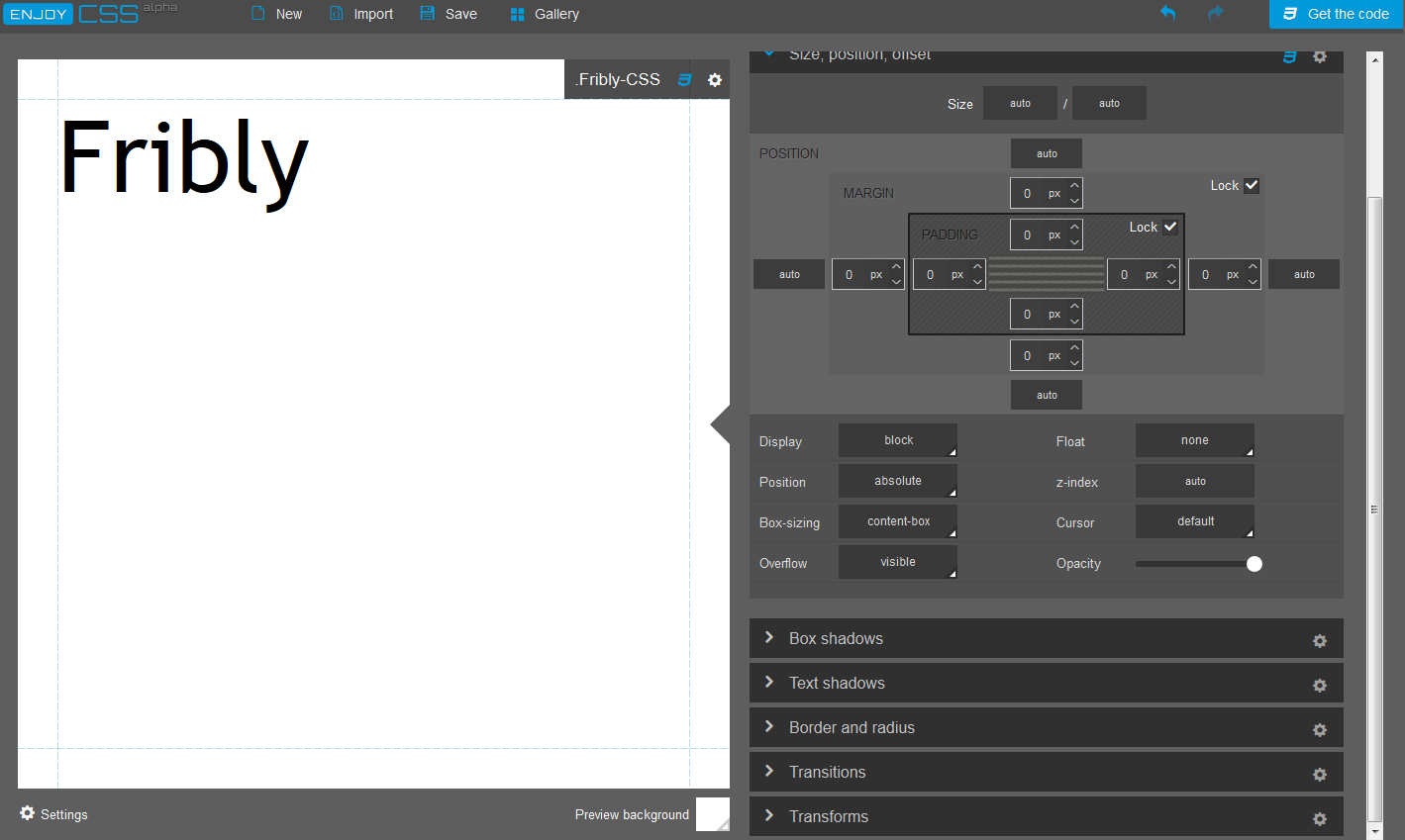 EnjoyCSS: Online CSS3 Code Generator - - Fribly