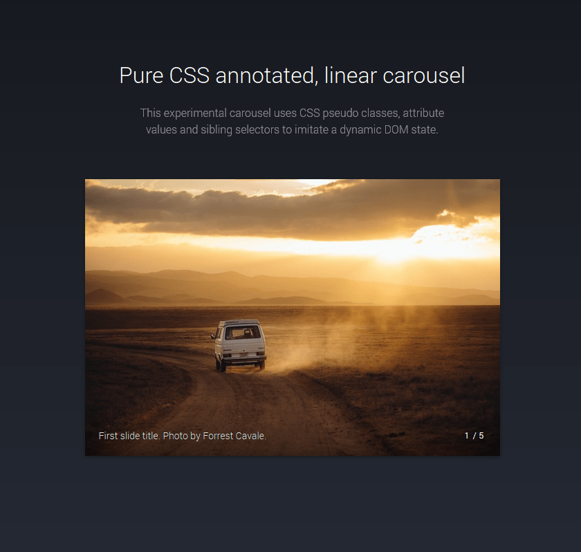 Pure CSS Annotated, Linear Carousel - - Fribly