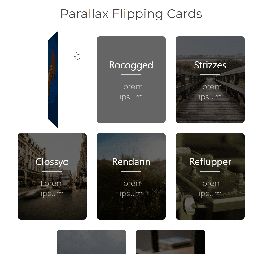 Parallax Flipping Cards - Coding - Fribly
