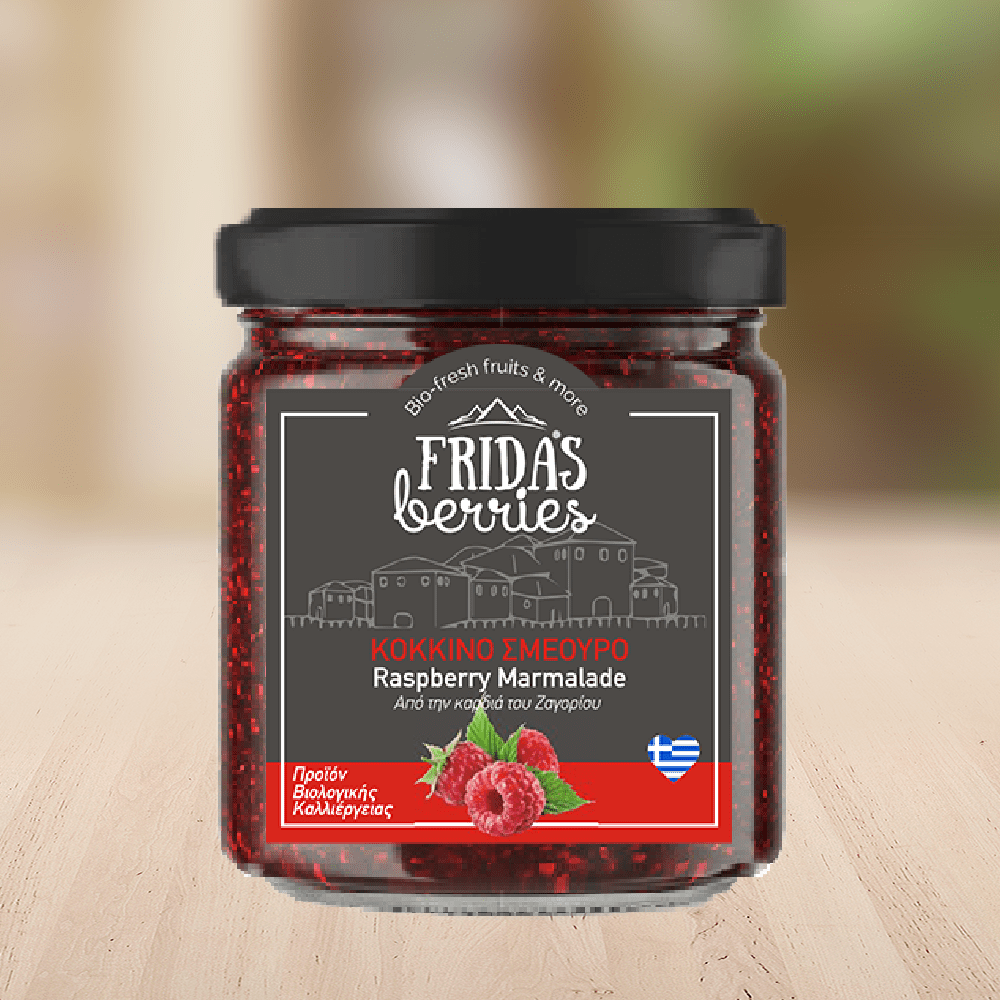 Βιολογική Μαρμελάδα Κόκκινο Σμέουρο - Raspberry - fridasberries.gr ...