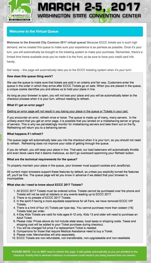 ECCC 2017 4-Day Badges Sell Out in Record Time