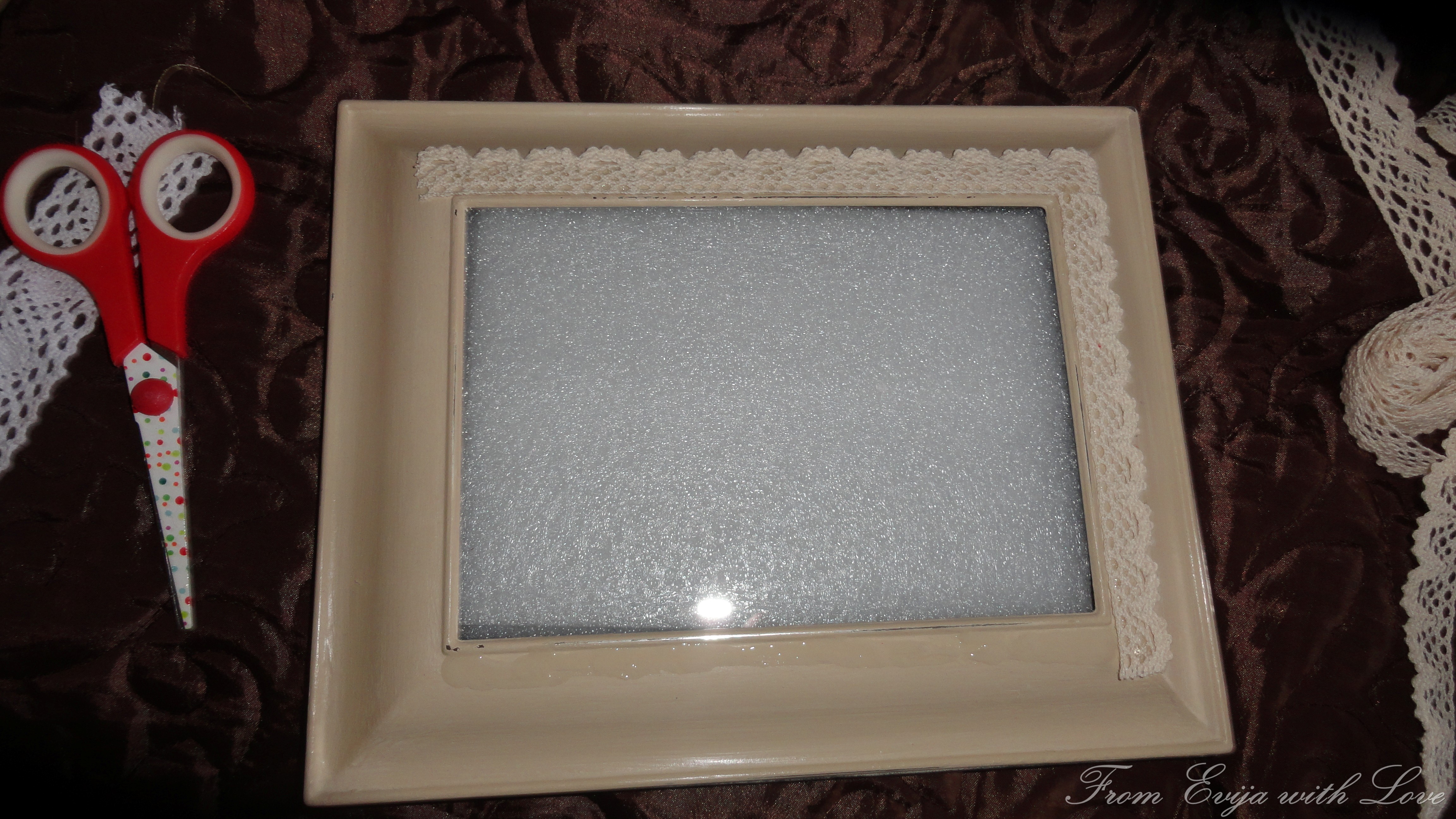 Vintage inspired lace photo frame - From Evija with Love