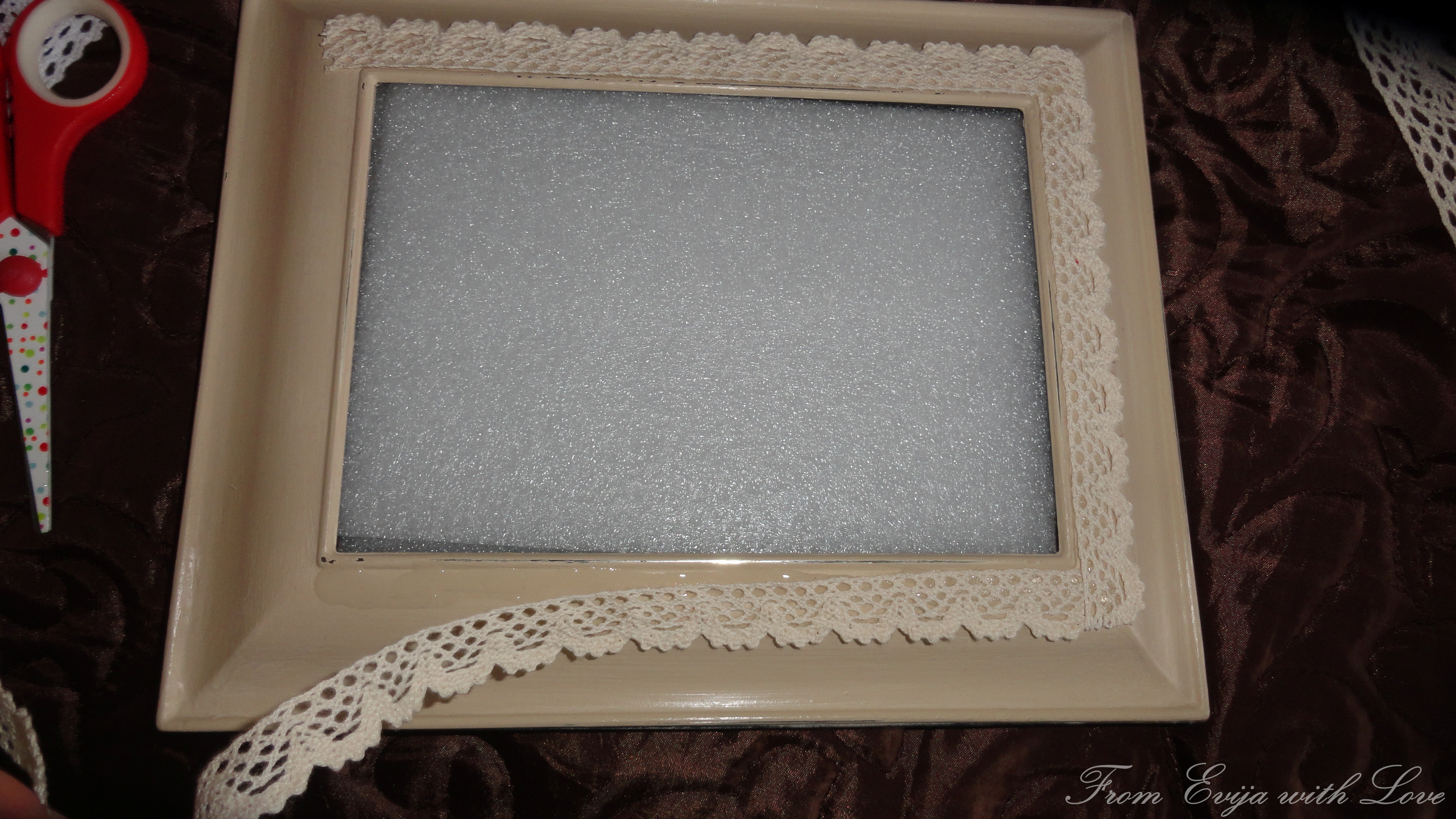 Vintage inspired lace photo frame - From Evija with Love
