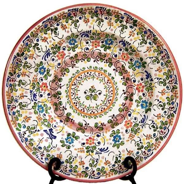 12 inch Colored Dot Dinner Plate - From Spain - Spanish ceramic tableware
