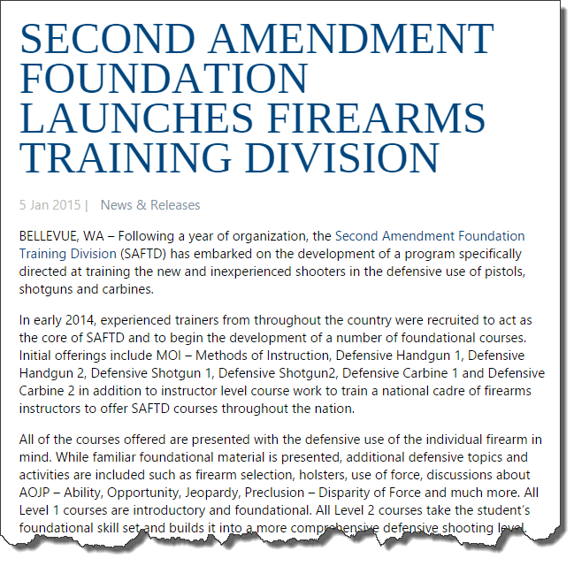 Second Amendment Foundation Training Division