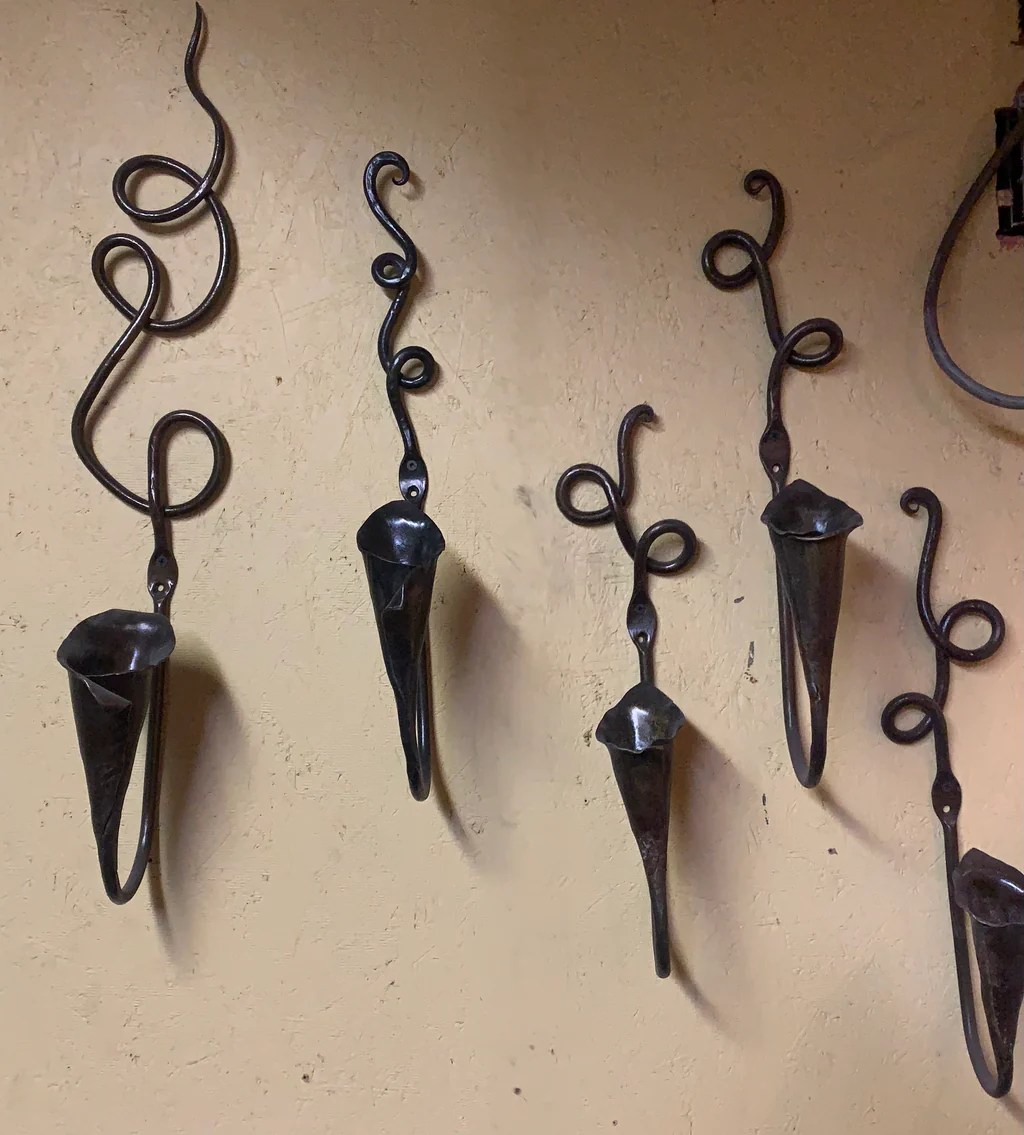 Calla Lily Wall Sconce Candle Holder Front Step Forge