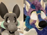 Unfurred Base On Left Furred Head With Eye Templates On Right
