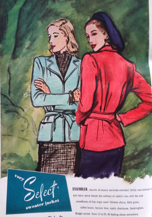 Ad Campaign – Select Sweater Jacket, 1946 | The Vintage Traveler