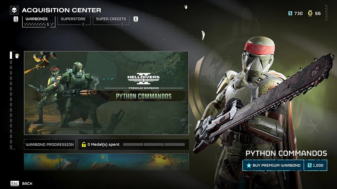 Helldivers 2 Python Commandos Warbond Breakdown Every Item And Medal Cost