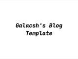 Galacsh S Blog Template