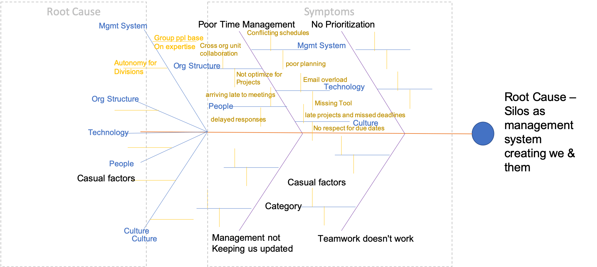 How to use the fishbone diagram to brainstorm symptoms and root cause ...