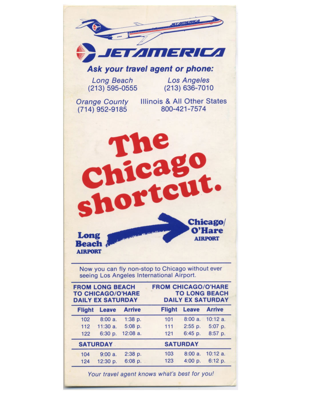 Jet America Timetable, 1980's » Gate 72