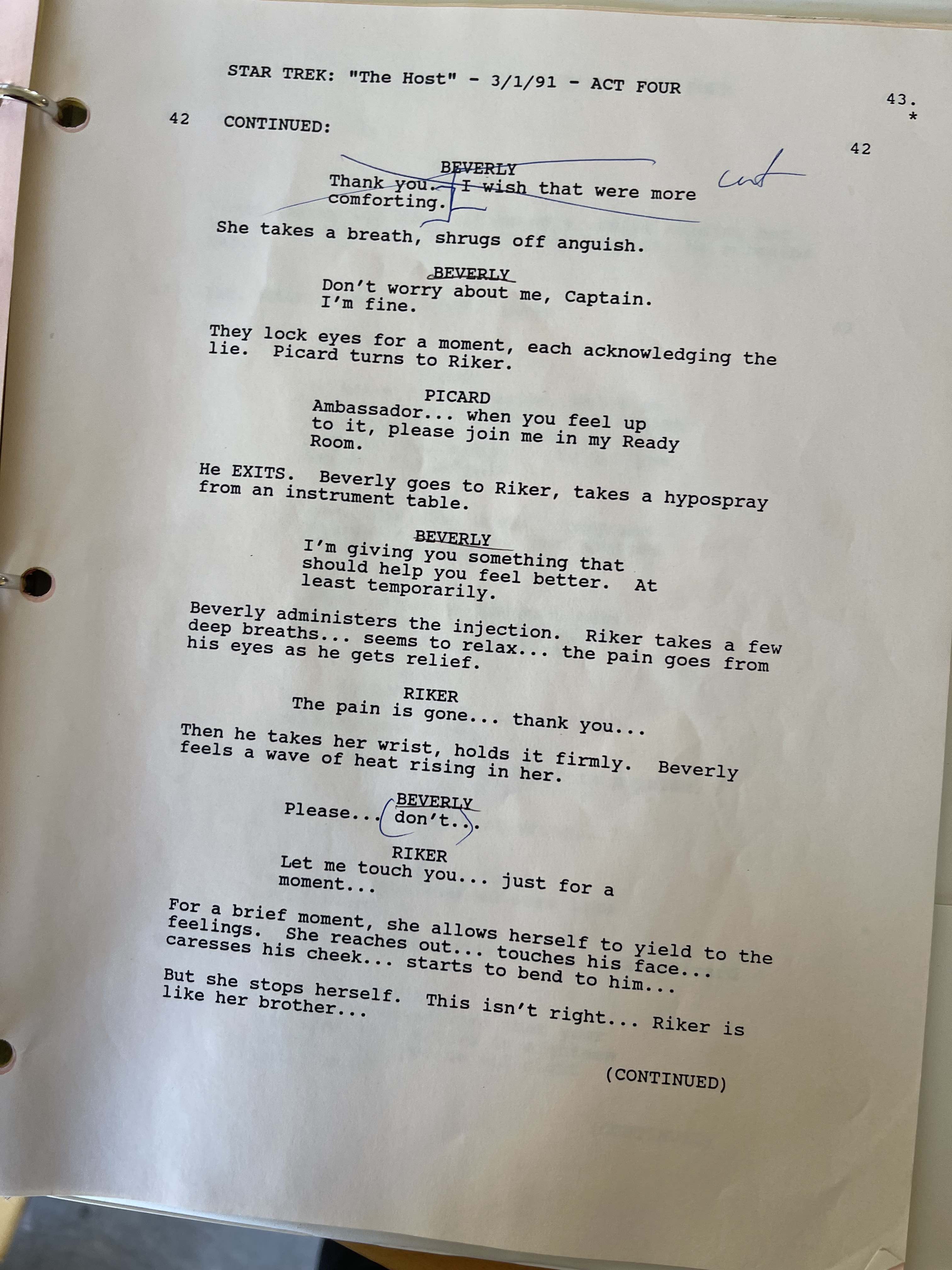 “The Host” Script with Notes – Gates McFadden