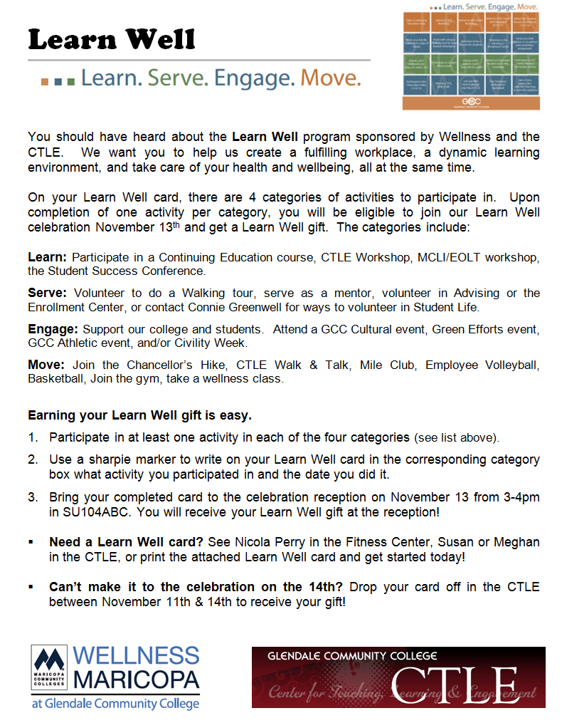 Learn Well @ GCC – Center for Teaching, Learning & Engagement