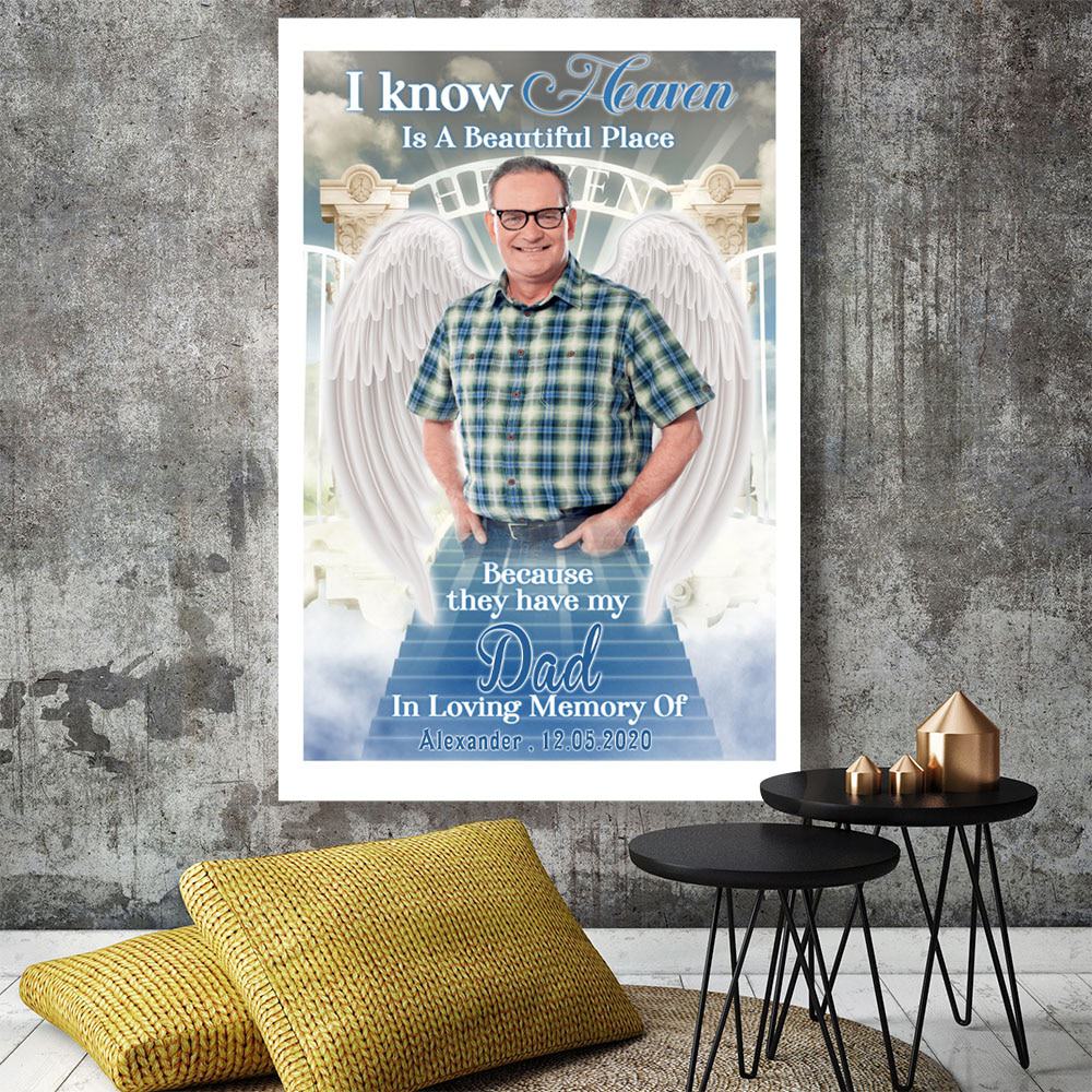 Heaven Is A Beautiful Place Personalized Poster Canvas - Gearcustoms.com