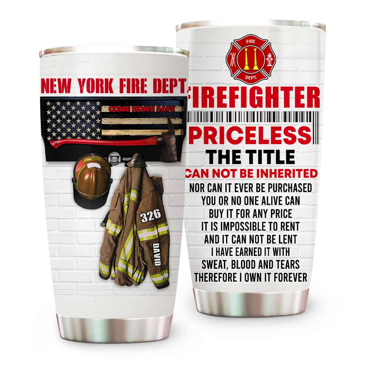 Firefighter The Priceless Title Personalized Tumbler Cup, Gift For ...