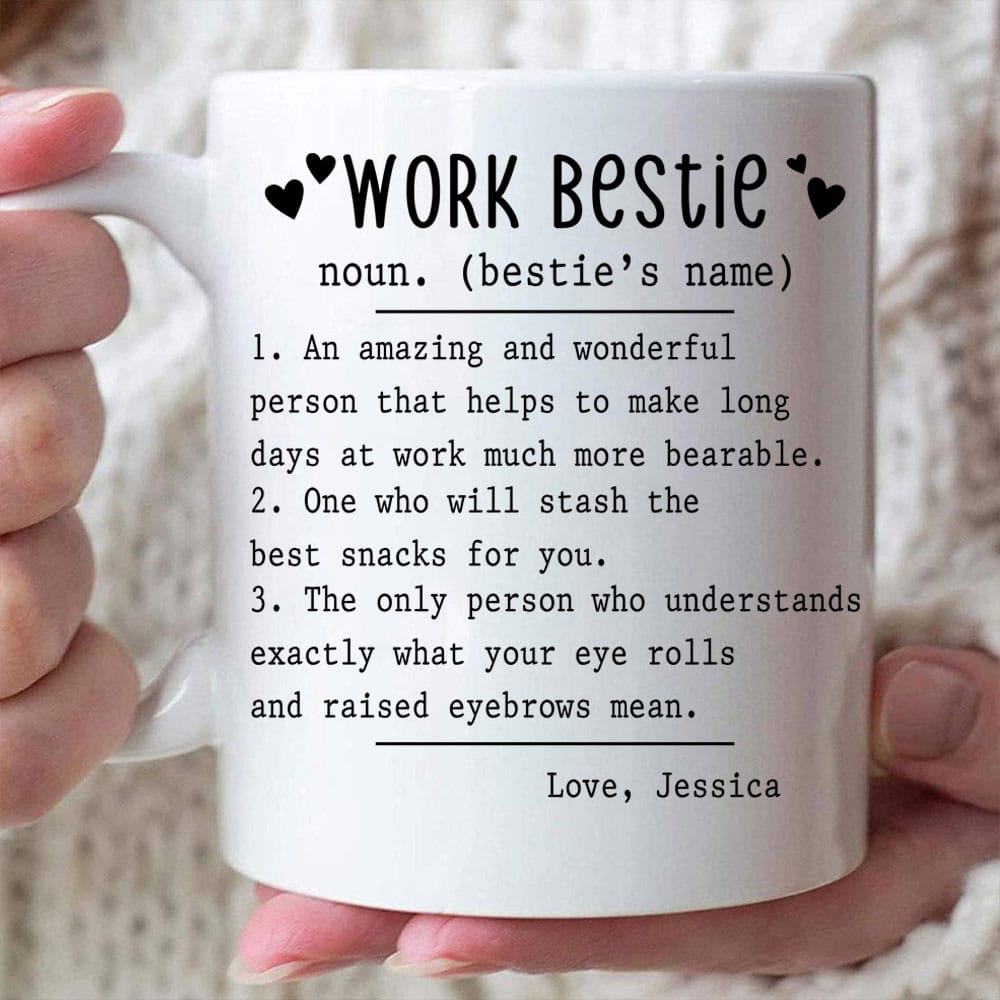 Work Bestie Definition Mug, Coworker Gift Mug, Bestie Birthday Mug ...