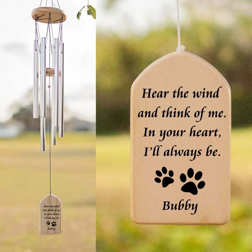 Personalized Pet Memorial Wind Chime, Hear The Wind And Think Of Me ...