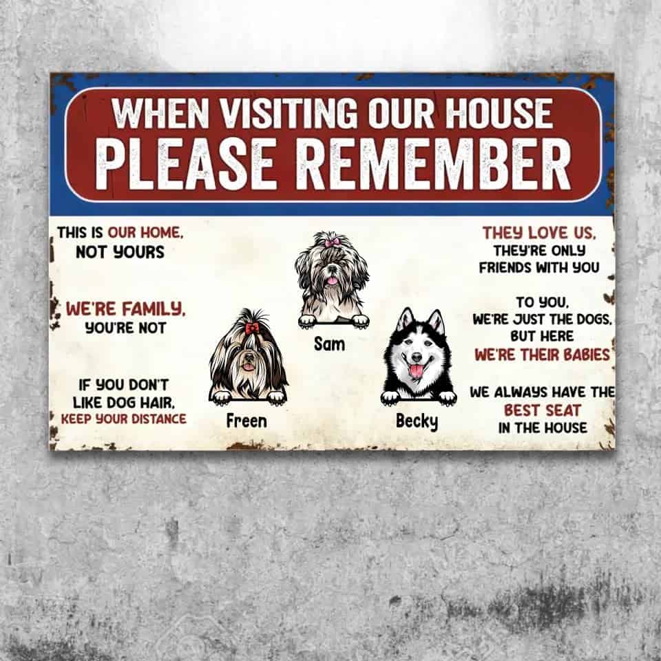 Remember These Rules When Visiting Our House Personalized Metal Sign ...