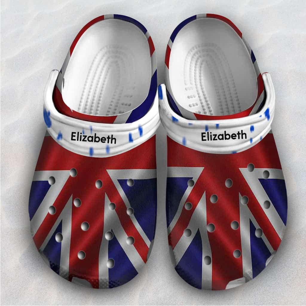 UK British Flag Personalized Clogs Shoes With Your Name - Gearcustoms.com