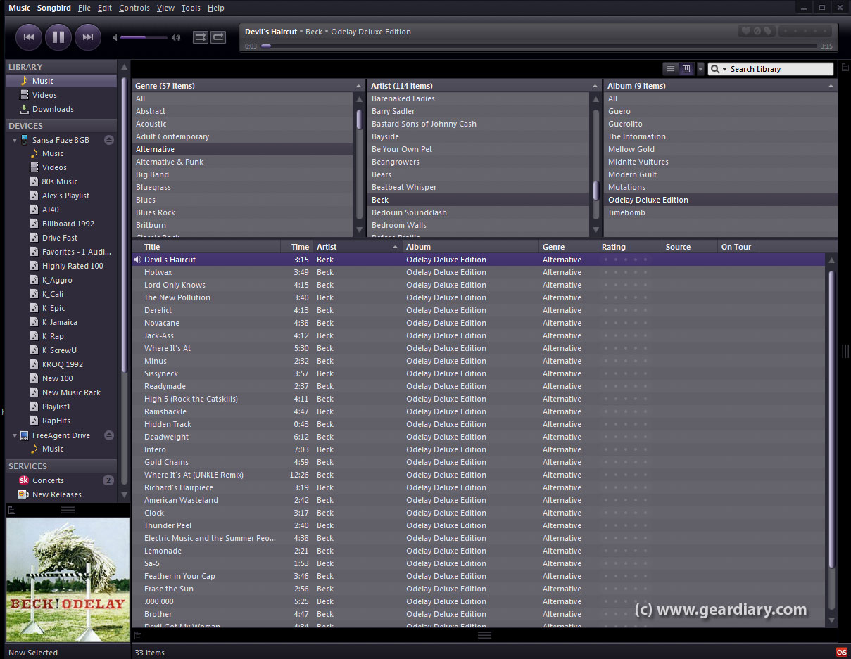 Songbird Open Source Media Player Review | GearDiary