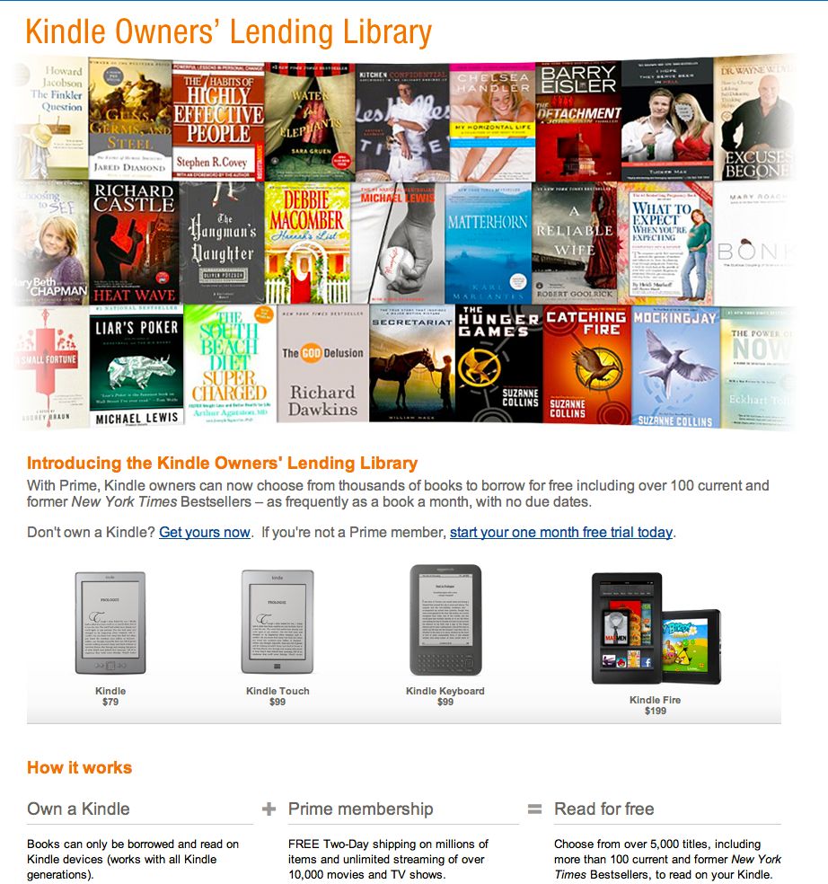 Amazon Introduces the Kindle Lending Library | GearDiary