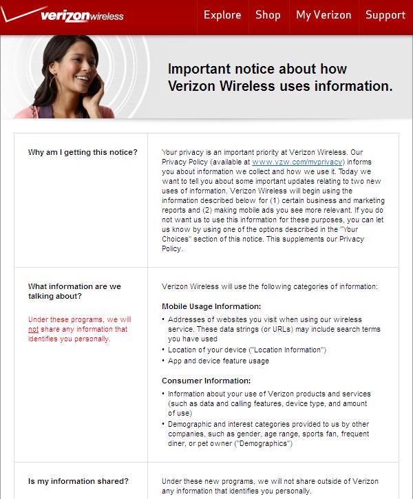 PSA: If You Are a Verizon Wireless Customer, Check Your Privacy ...