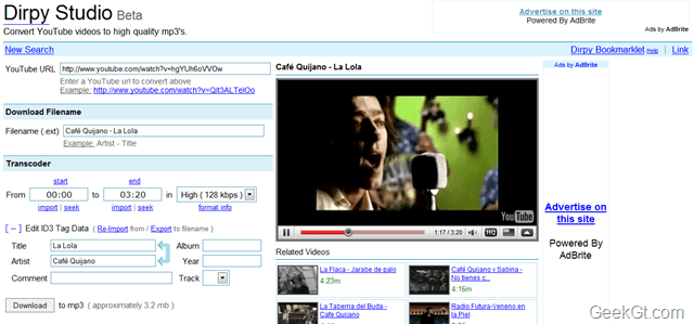 Convierte los videos de Youtube a MP3 – GeekGT